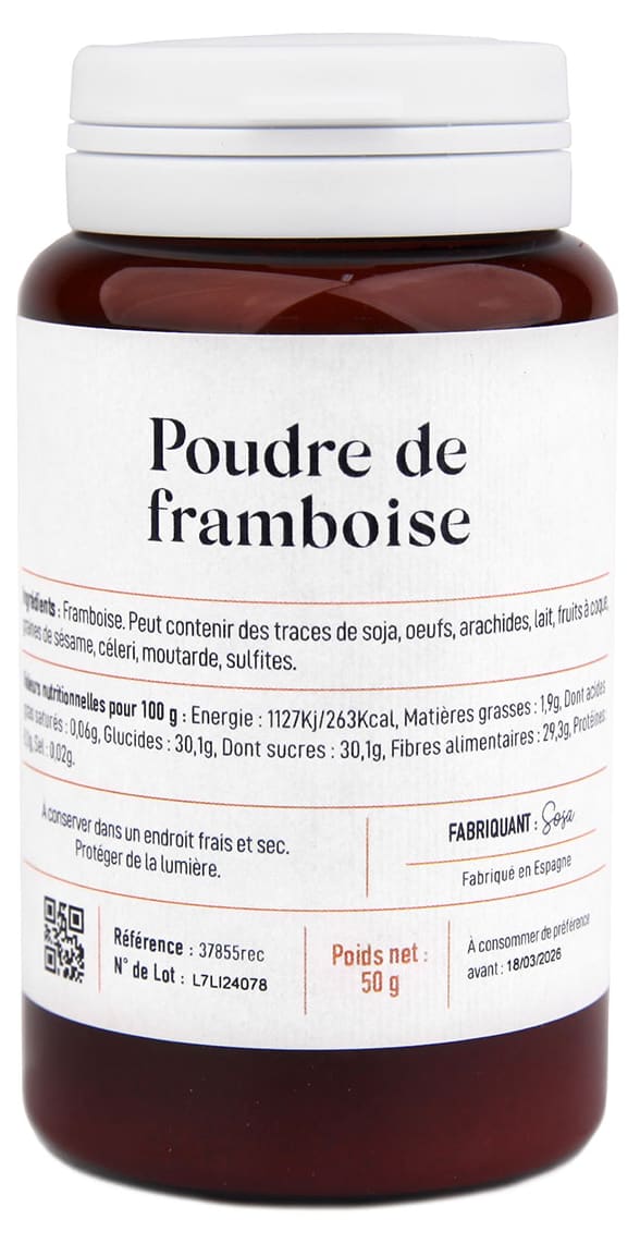 Frutto in polvere - lampone - 50 g - Sosa - Meilleur du Chef