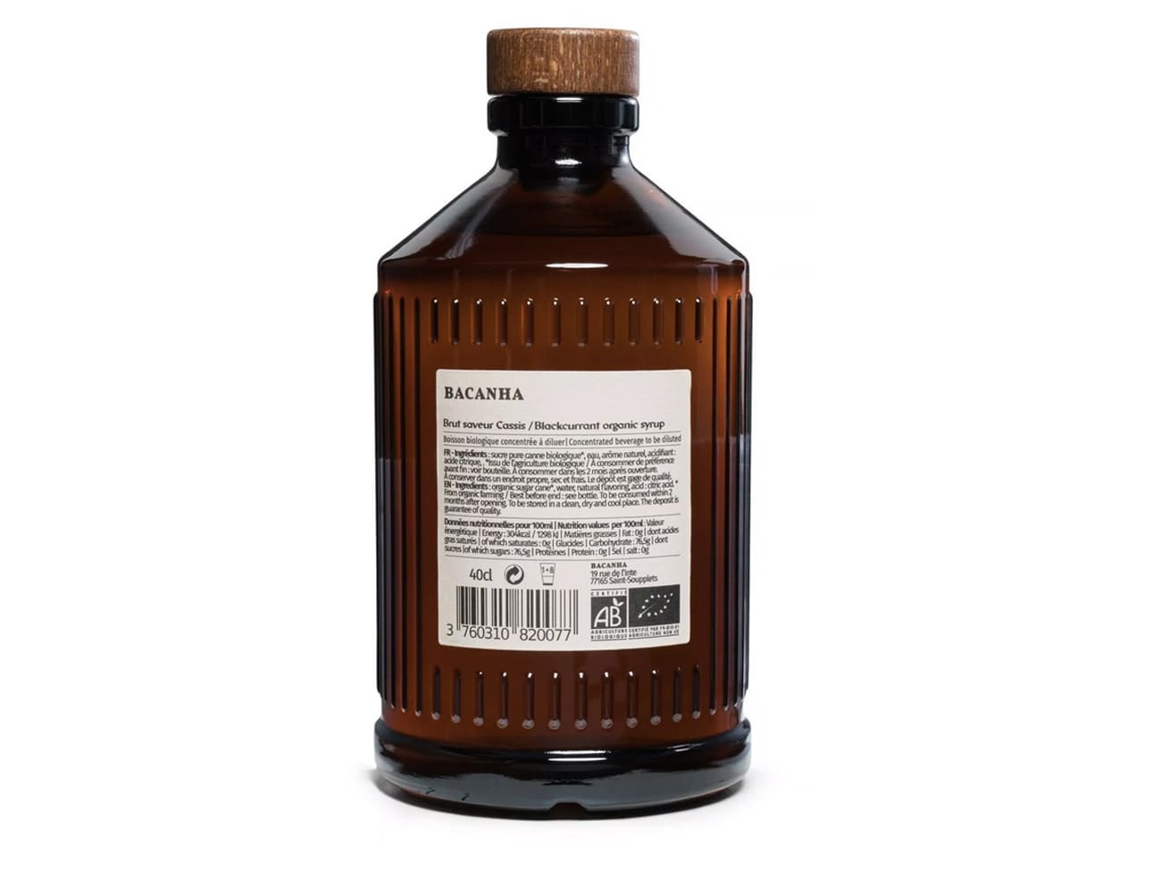 Organic Blackcurrant Syrup - 40cl - Bacanha - Meilleur du Chef