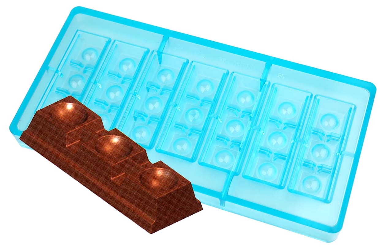 Chocolate Mould - 7 half sphere bars - 27,5 x 13,5cm - Meilleur du Chef