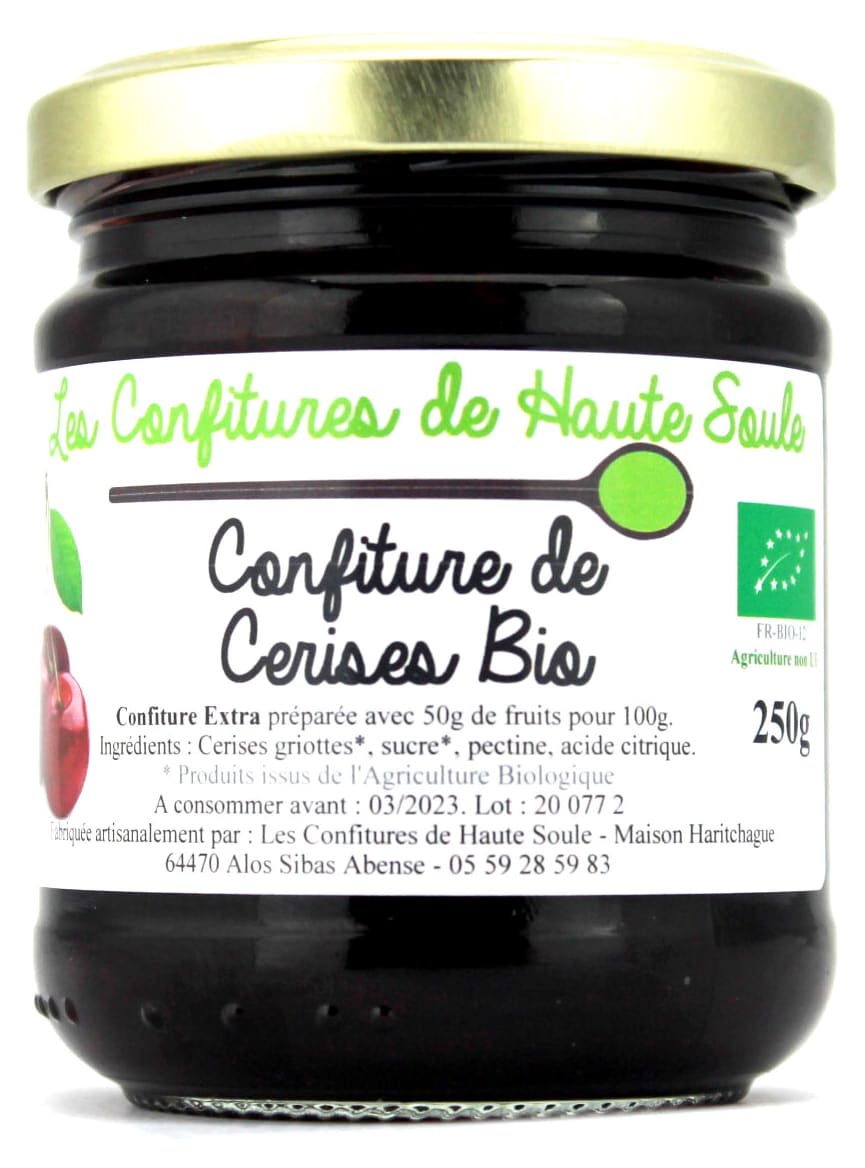 Organic Cherry Jam - Pot of 250g - Confitures de Haute Soule - Meilleur ...