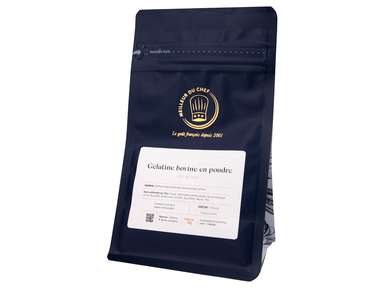 Gelatine Powder 200 Bloom - Bovine origin - 100g - Sébalcé - Meilleur ...