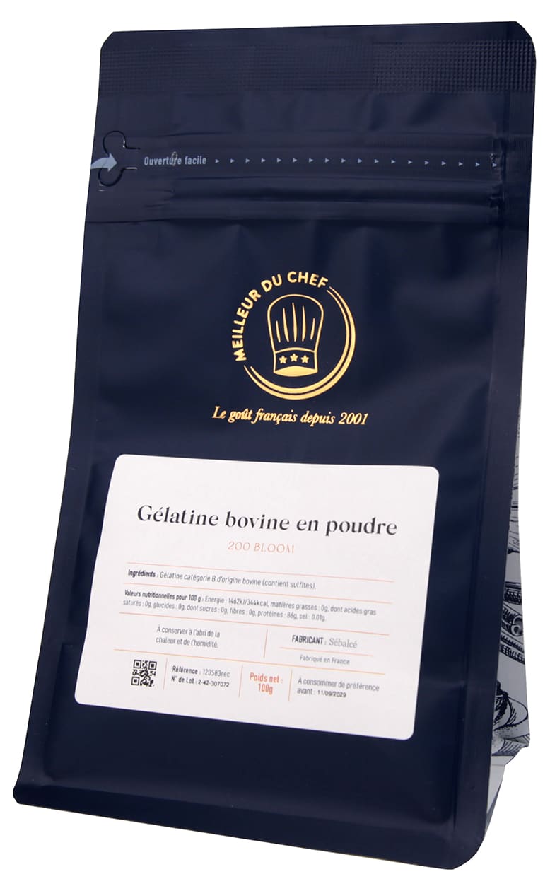 Gelatine Powder 200 Bloom - Bovine origin - 100g - Sébalcé - Meilleur ...