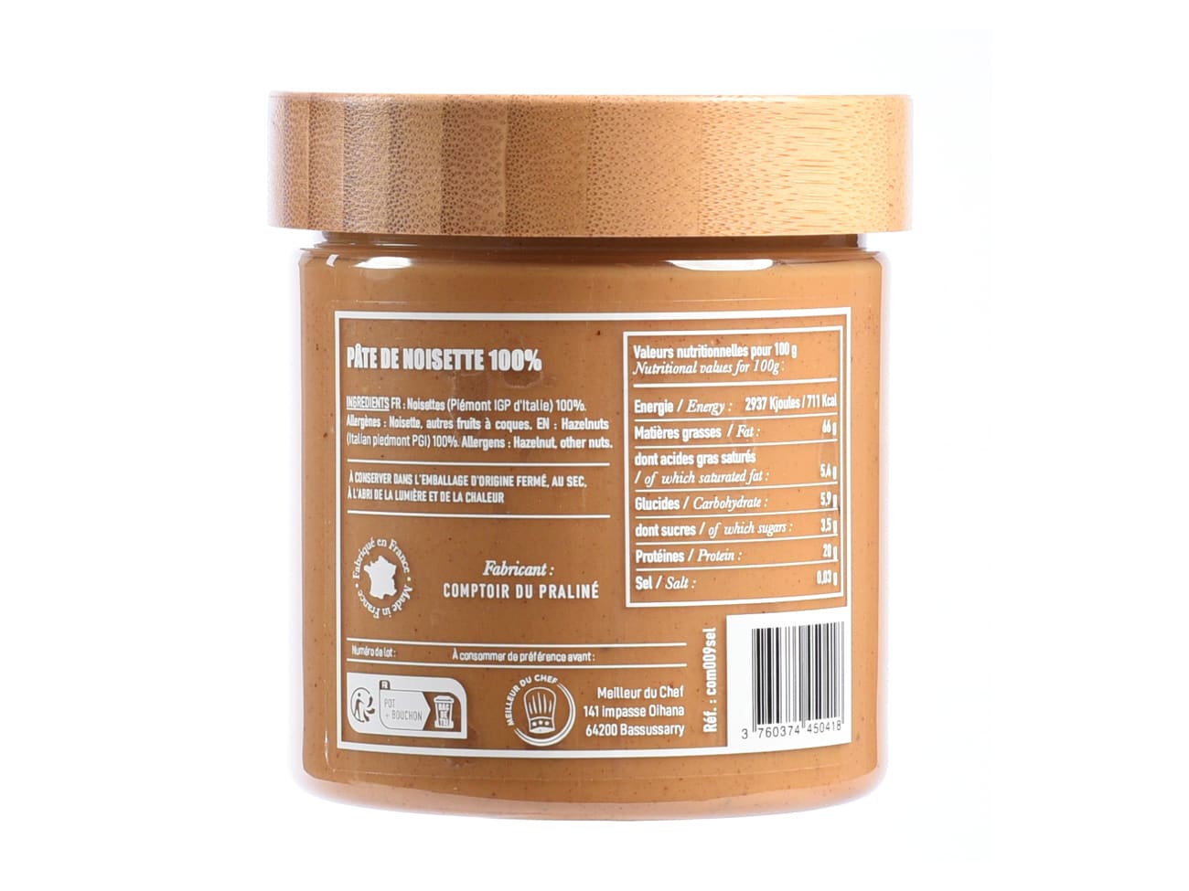 Piedmont Hazelnut Paste 100% - 250g - Sélection Chef Philippe ...
