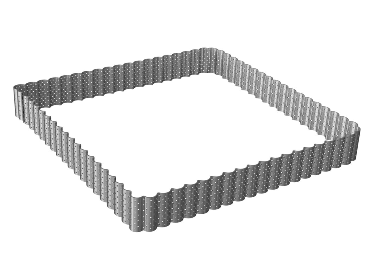Perforated Fluted Square Tart Ring - H 3cm - 23 x 23cm - De Buyer ...
