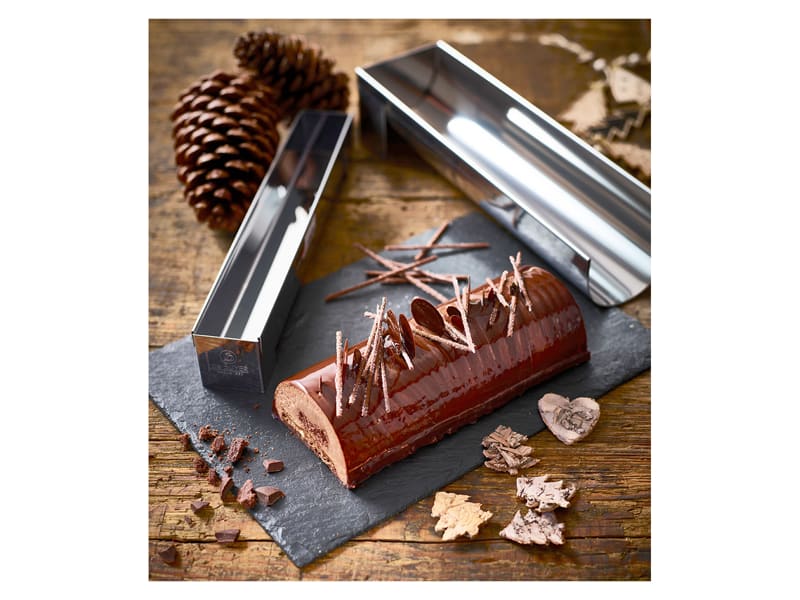 Stainless Steel Yule Log Mould with Removable Ends - Small - 30cm x Ø ...