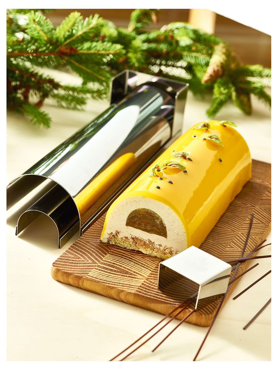 Stainless Steel Yule Log Mould with Removable Ends - Large - 30cm x Ø 7 ...