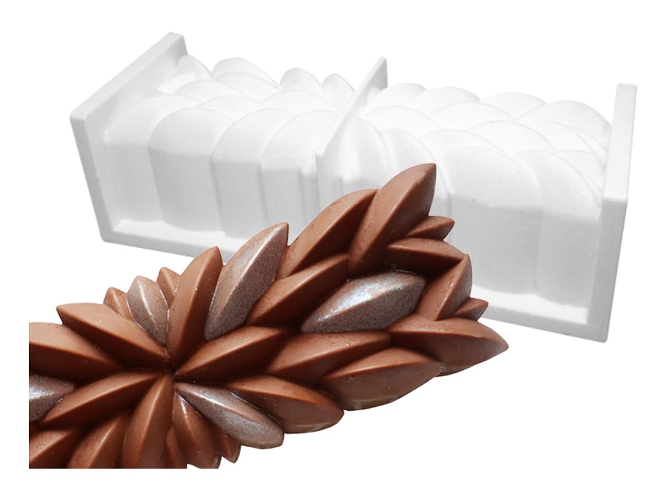 Silicone Yule Log Mould - 3D Saint Honoré - 25 x 8 cm - Déco Relief ...