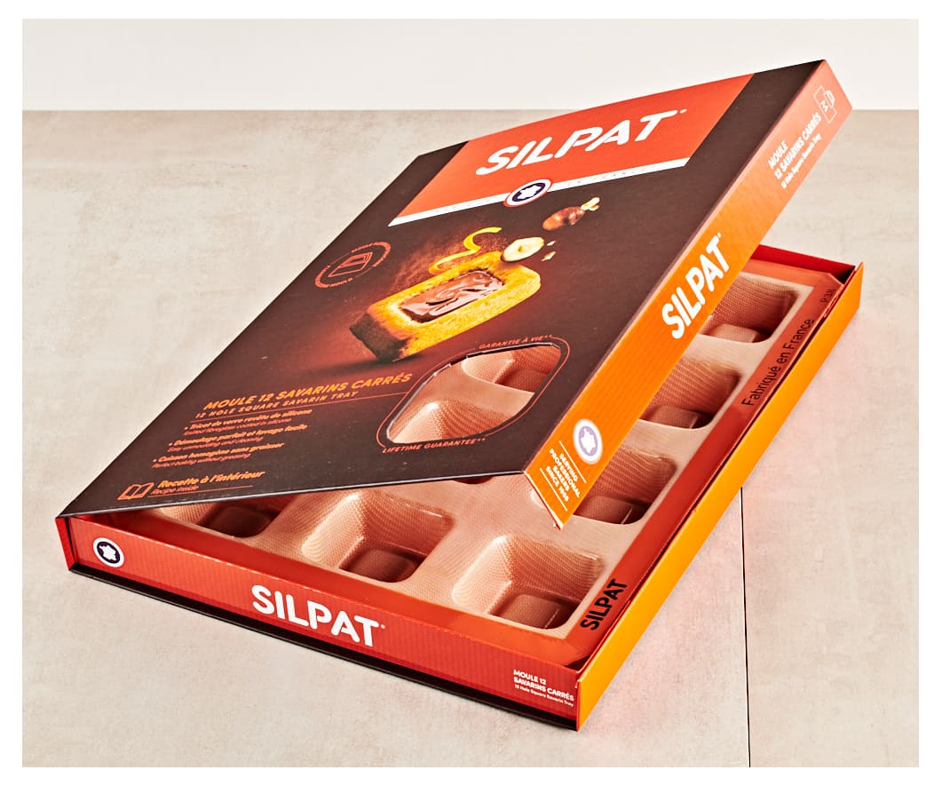 Silpat silicone Mould - Square savarins - 12 cavities - 40 x 30cm ...