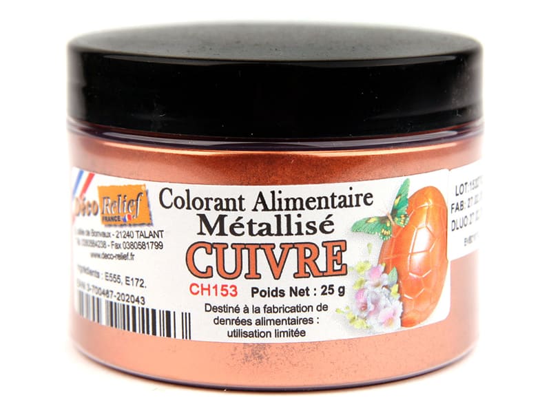 Copper Iridescent Colouring Powder - Fat soluble powder - 25g - Déco ...
