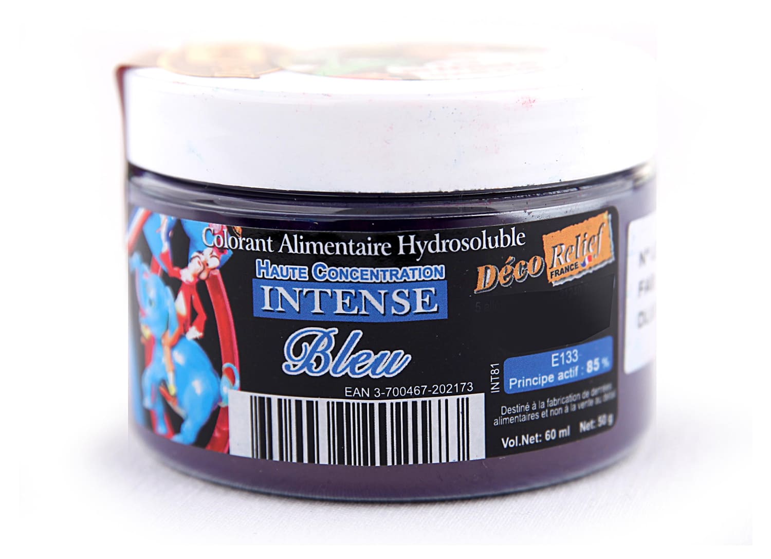Blue Food Colouring E133 - Water soluble - Pot of 50g - Déco Relief ...