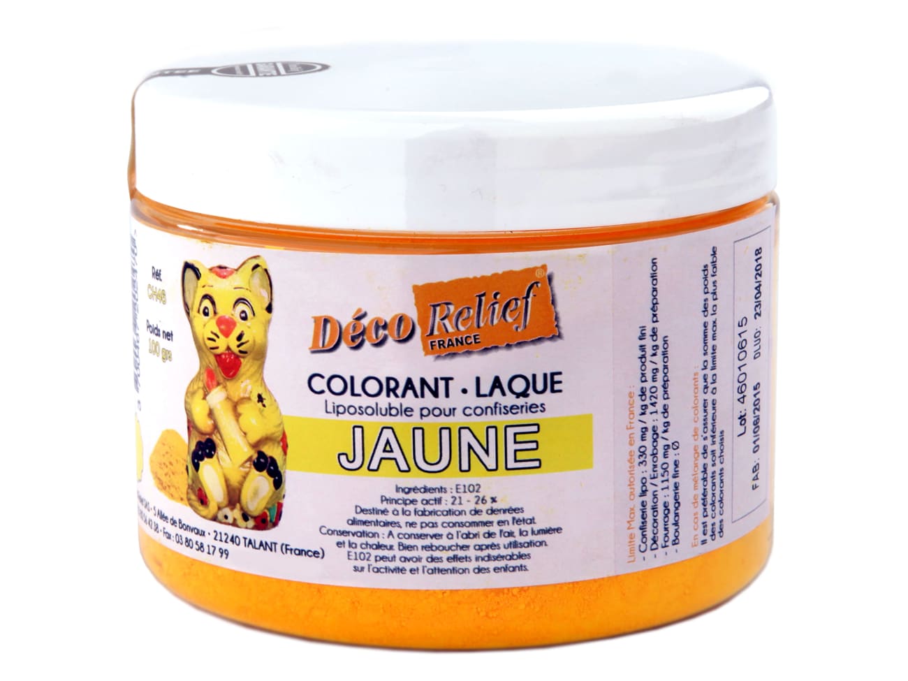 Yellow Food Colouring Powder - Fat soluble - 100g - Déco Relief ...