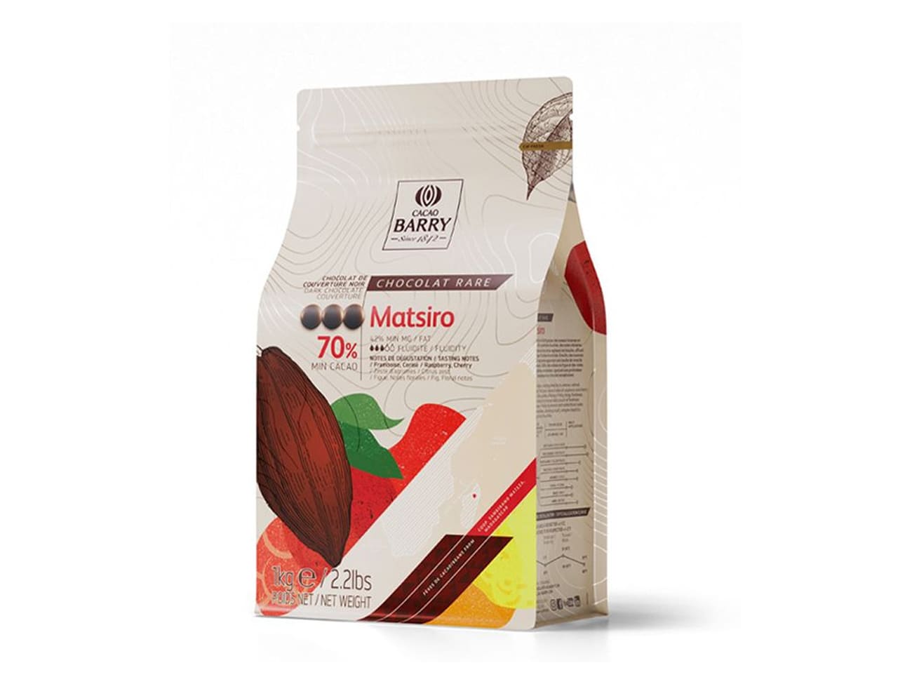 Matsiro Dark Chocolate - 70% cocoa - 1kg - Cacao Barry - Meilleur du Chef