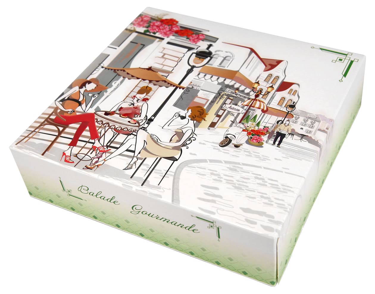 Balade Gourmande Square Tart Box - height 5cm - 16x 16cm (x 50 ...