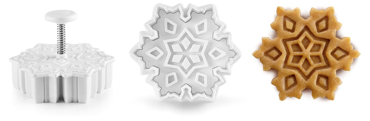 Pusher Cookie Cutters (x 3) - Snowflake shape - Ibili - Meilleur du Chef