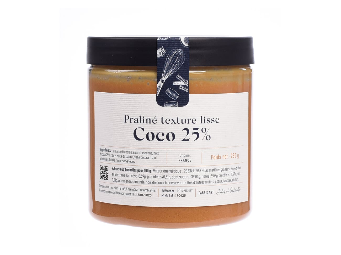 Coconut Praline Paste 25% - Smooth - 250g - Meilleur du Chef - Meilleur ...