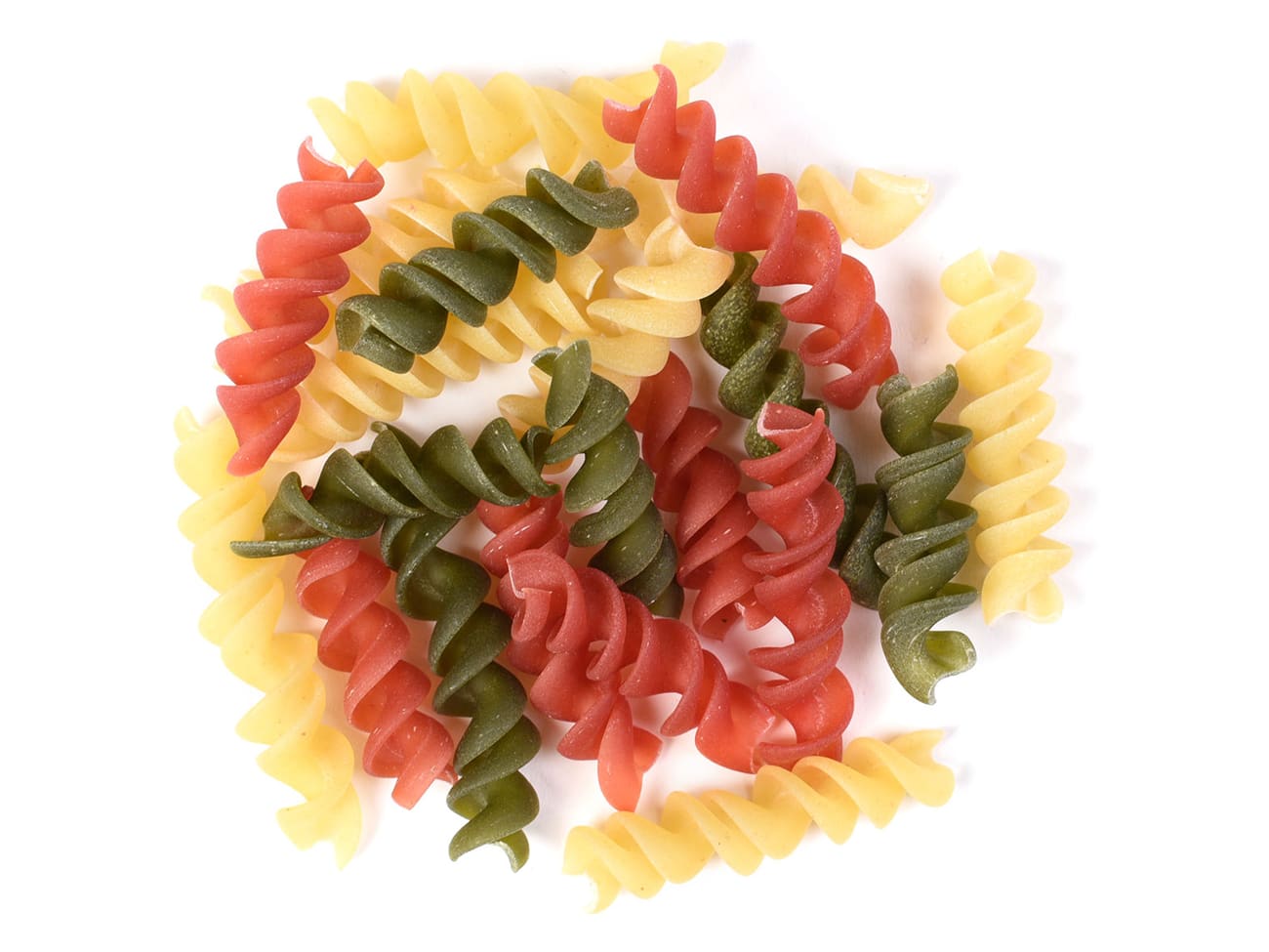Tricolored Twists Pasta - Tomato, spinach, and beetroot - 250g - Les ...