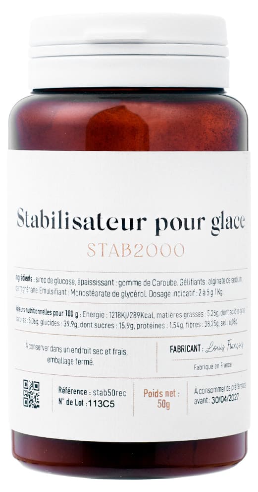 Stab 2000 Ice Cream Stabilizer - 50g - Louis François - Meilleur du Chef