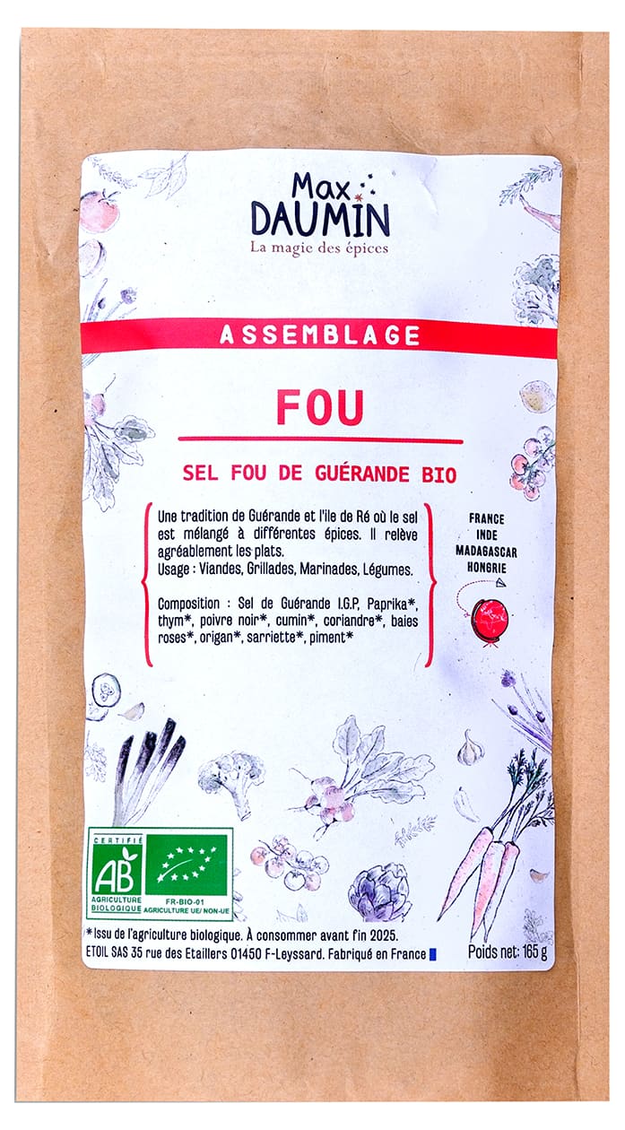 Organic Sel Fou Salt Mix - 110g - Max Daumin - Meilleur du Chef