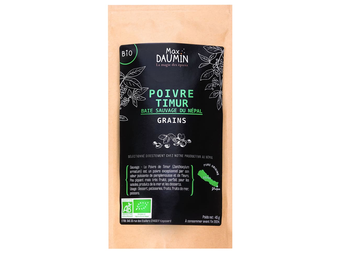Organic Timut Pepper - 45g - Max Daumin - Meilleur du Chef