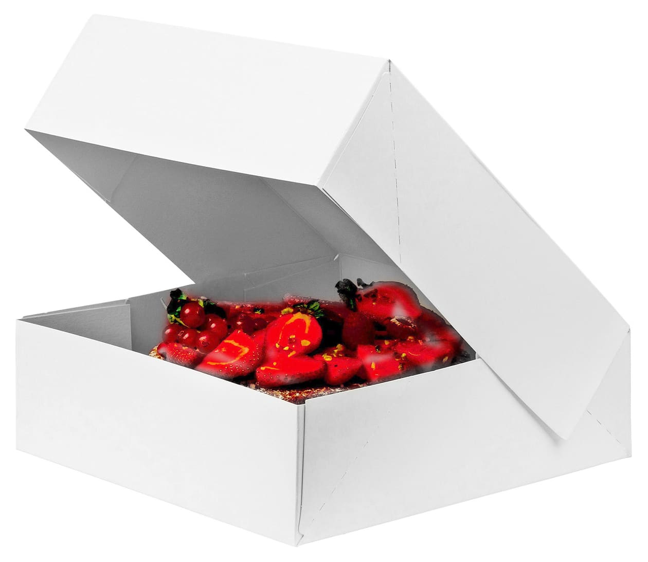 Deep White Cake Box - Height 13 cm - 20 x 20cm (x 25) - Meilleur du Chef