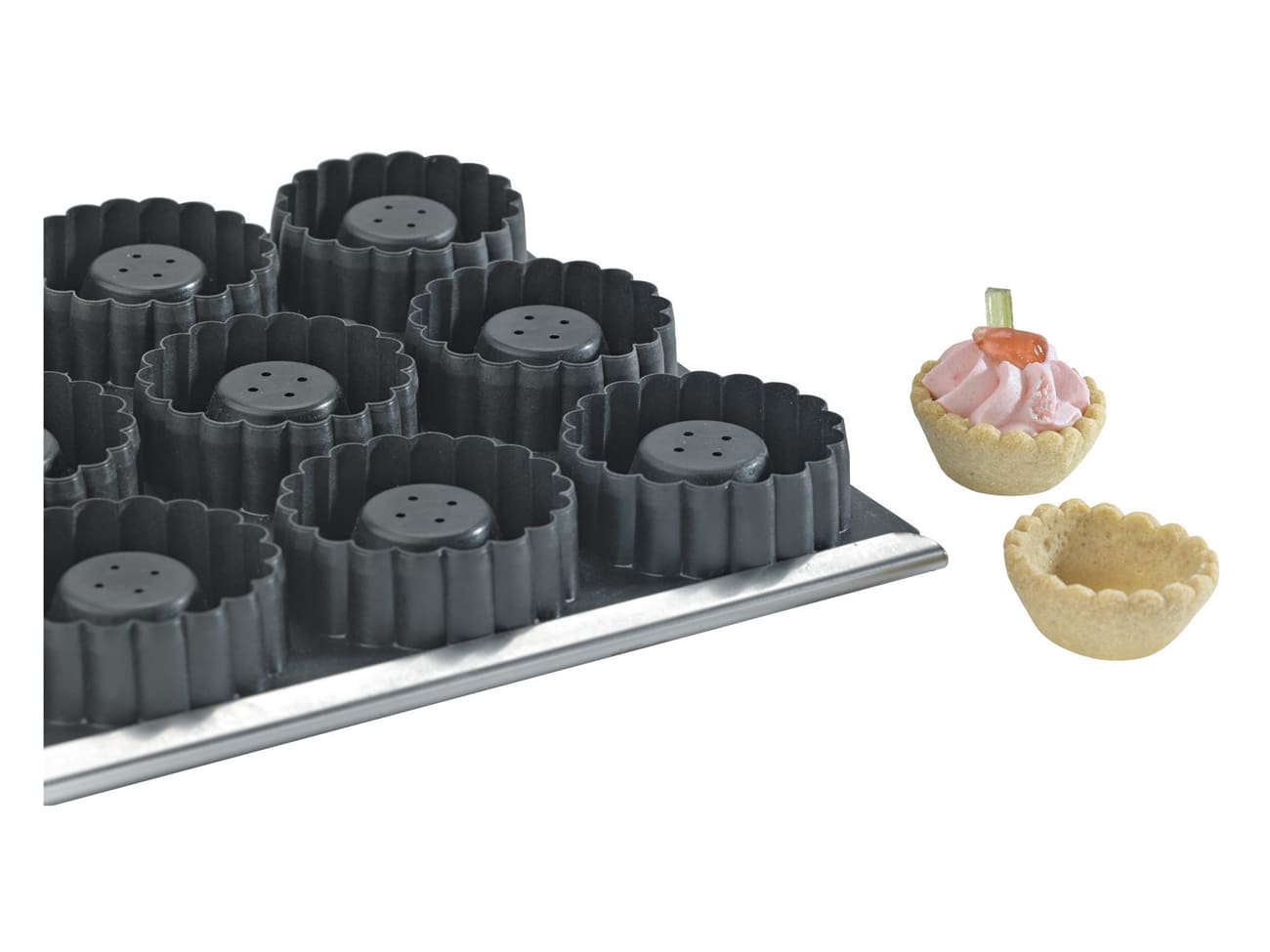 Kali Tartlet Shell Mould - 15 Hollow Fluted Round Tartlets - Mallard Ferrière - Meilleur du Chef