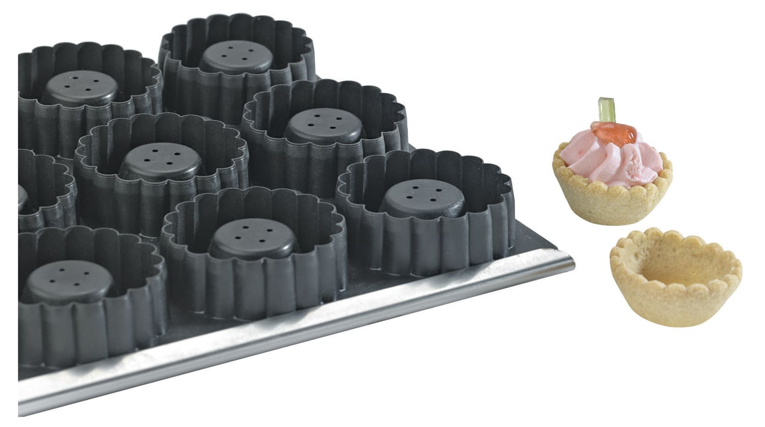 Kali Tartlet Shell Mould - 15 Hollow Fluted Round Tartlets - Mallard ...