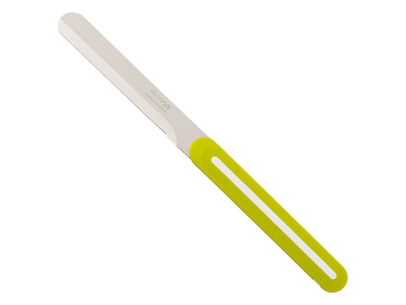 Micro-Serrated Knife with Rounded Tip - Green handle - 10cm - Arcos ...