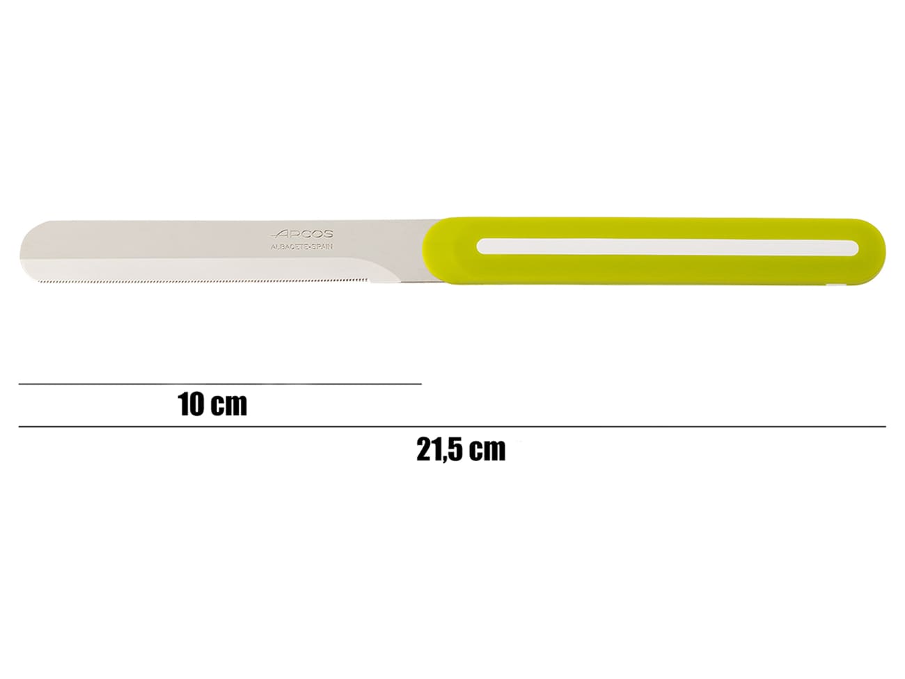 Micro-Serrated Knife with Rounded Tip - Green handle - 10cm - Arcos ...