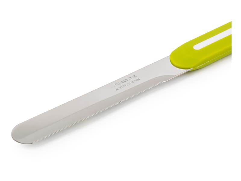 Micro-Serrated Knife with Rounded Tip - Green handle - 10cm - Arcos ...