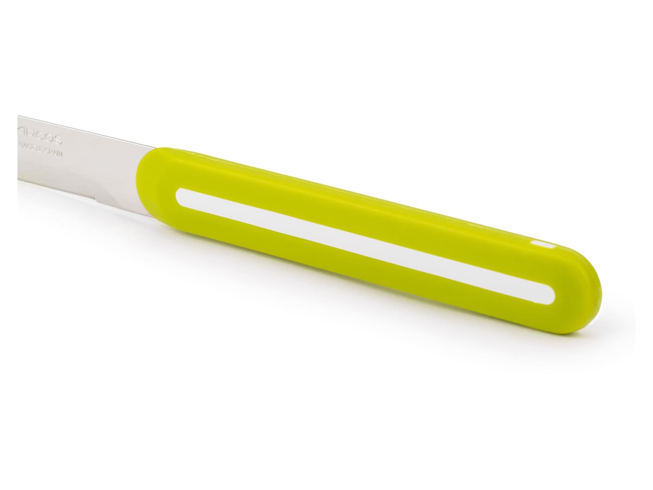 Micro-Serrated Knife with Rounded Tip - Green handle - 10cm - Arcos ...