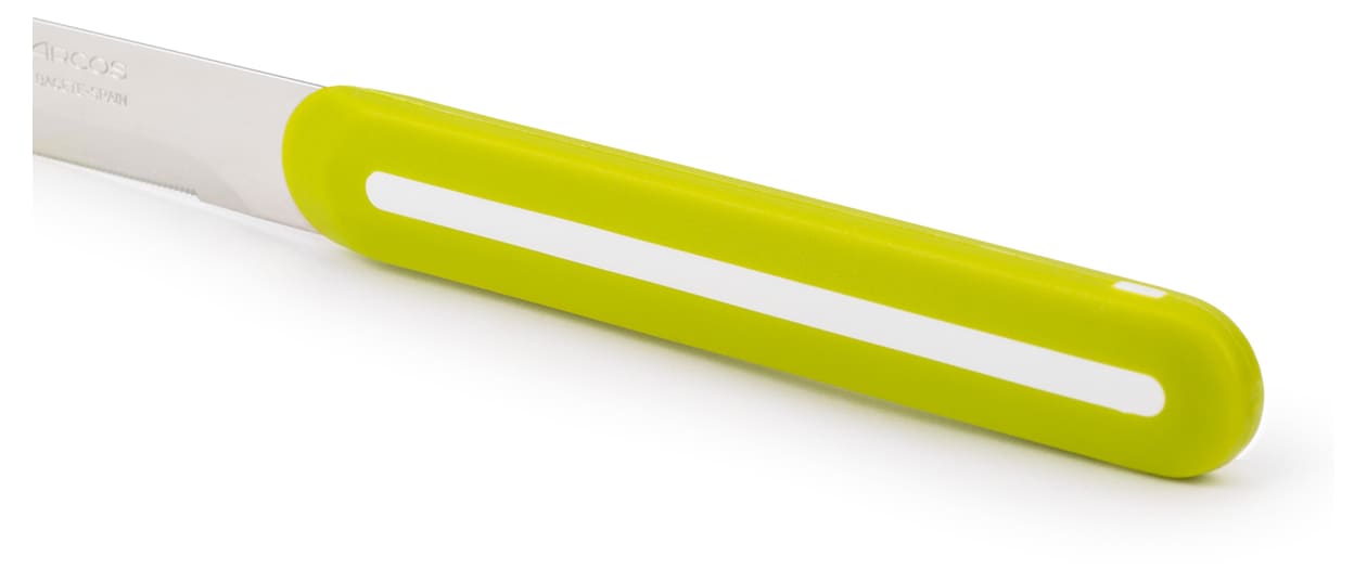 Micro-Serrated Knife with Rounded Tip - Green handle - 10cm - Arcos ...