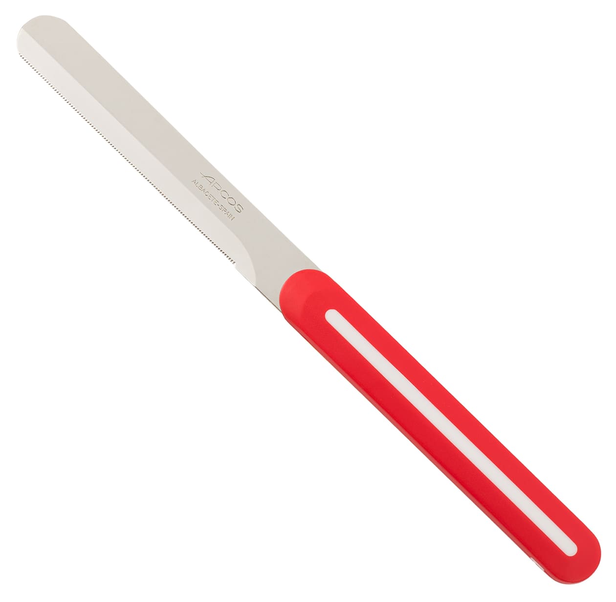 Micro-Serrated Knife with Rounded Tip - Red handle - 10cm - Arcos ...