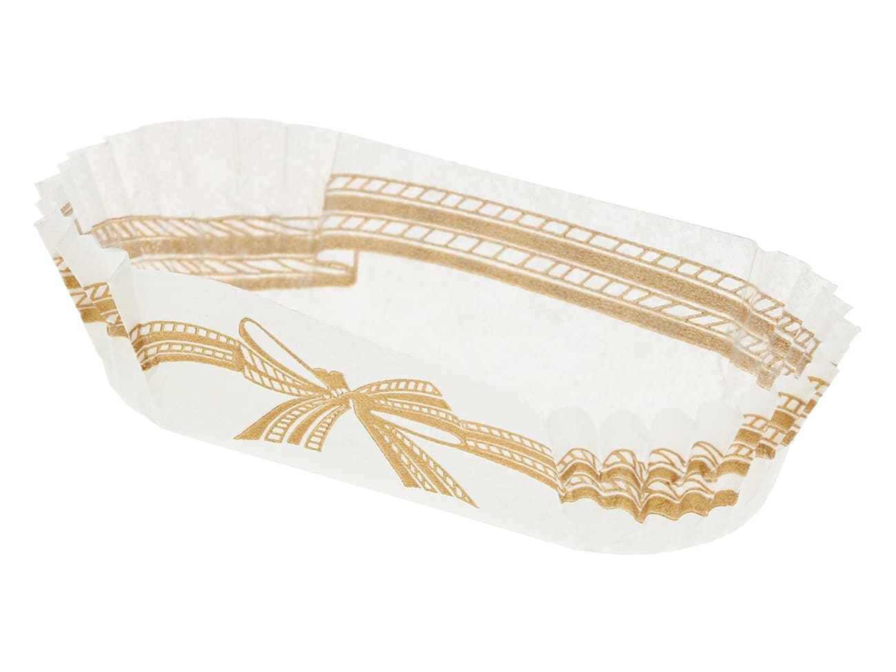 Oval Cases for Eclairs (x 1000) - Greaseproof paper - Golden ribbon ...
