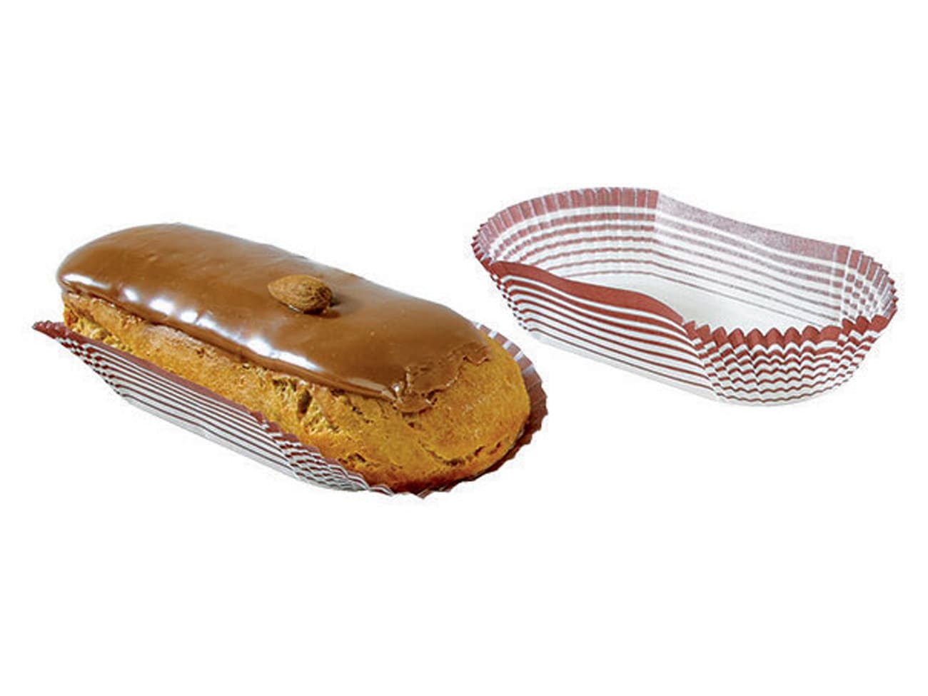 Oval Cases for Eclairs (x 1000) - Greaseproof paper - Stripes ...