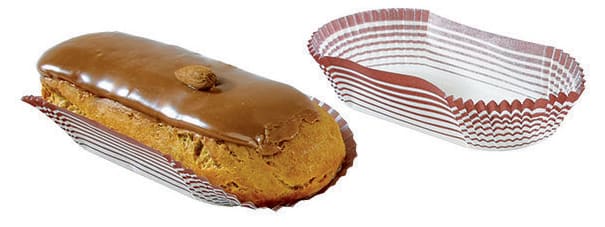 Oval Cases for Eclairs (x 1000) - Greaseproof paper - Stripes ...