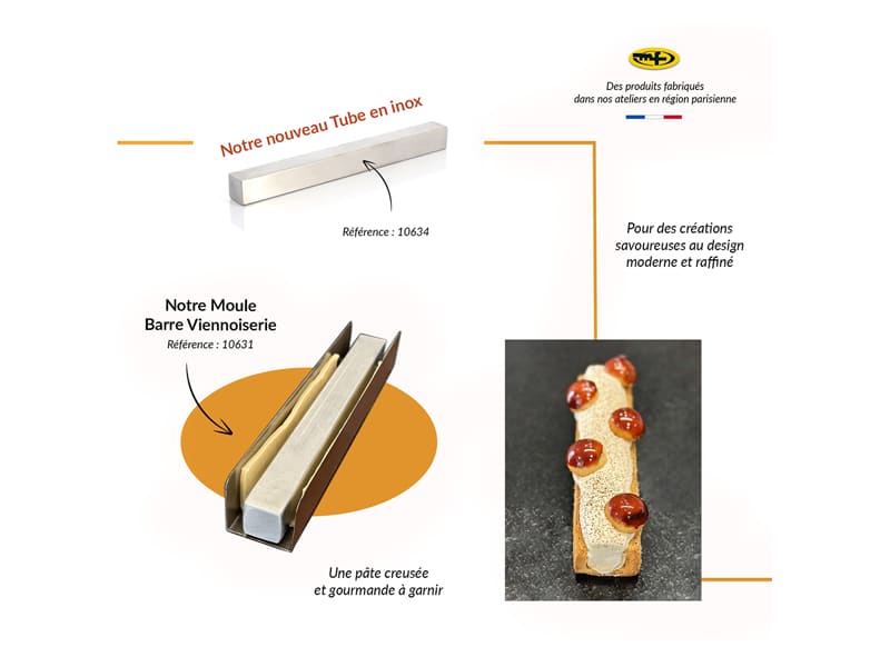 Stainless Steel Bar for Viennoiserie Mould - 25 x 2,5 x H 2,5cm ...