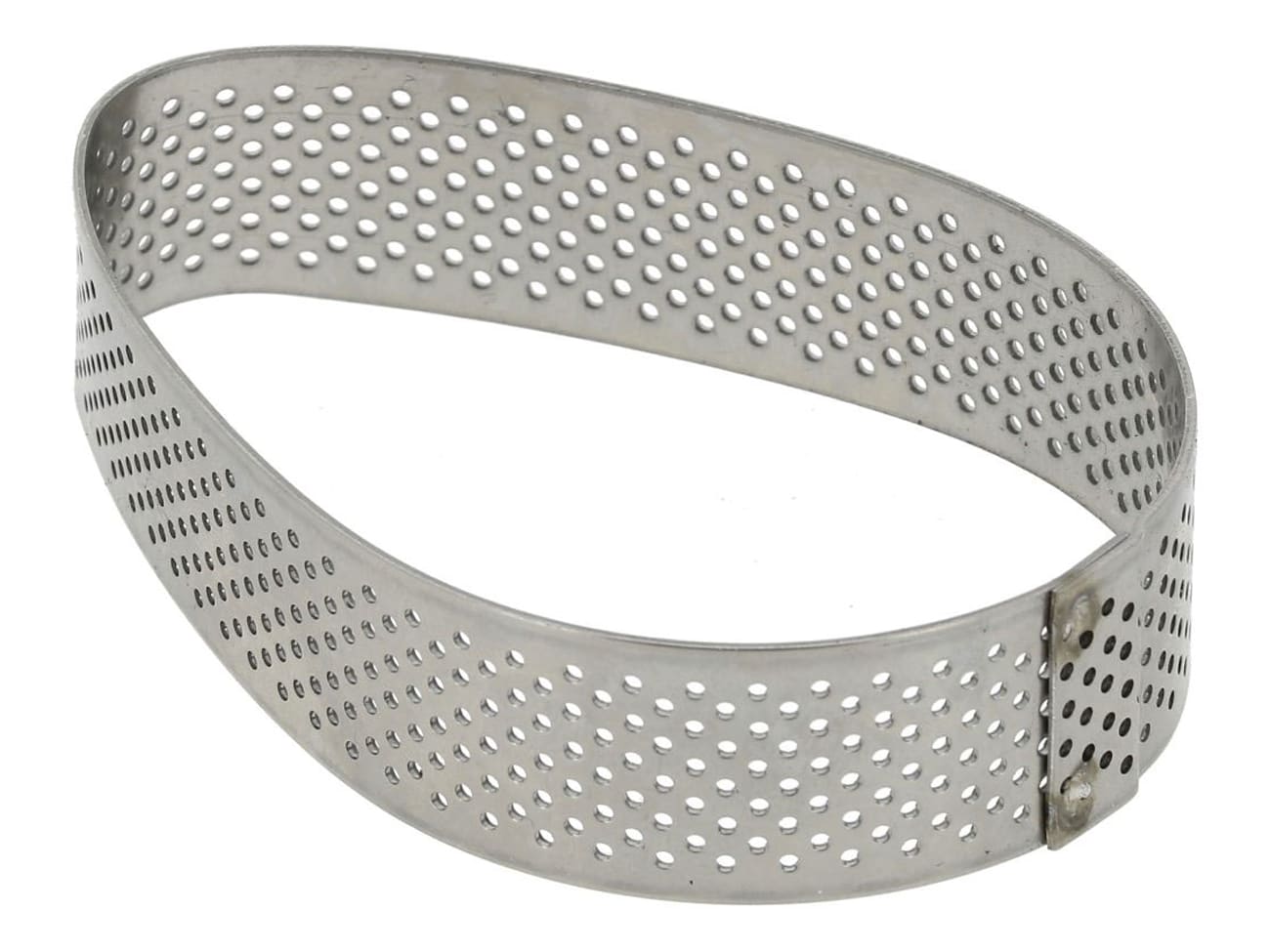 Almond-Shaped Stainless Steel Perforated Ring - 8,5 x 6 x H 2 cm ...
