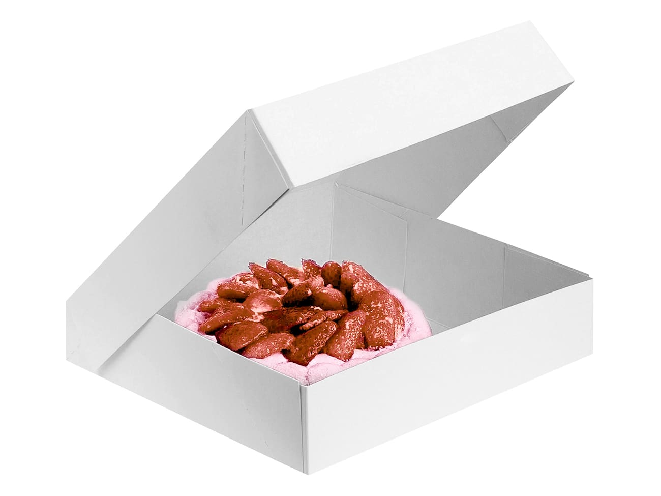 White Square Cake Box - Height 8 cm - 16 x 16cm (x 10) - Meilleur du Chef