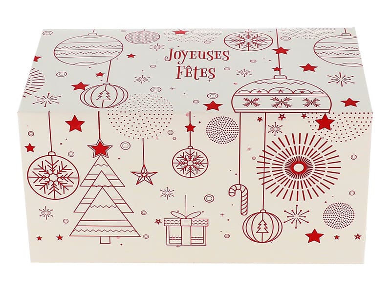 Red Christmas Yule Log Box (x 25) - 25 x 11,5cm - Meilleur du Chef