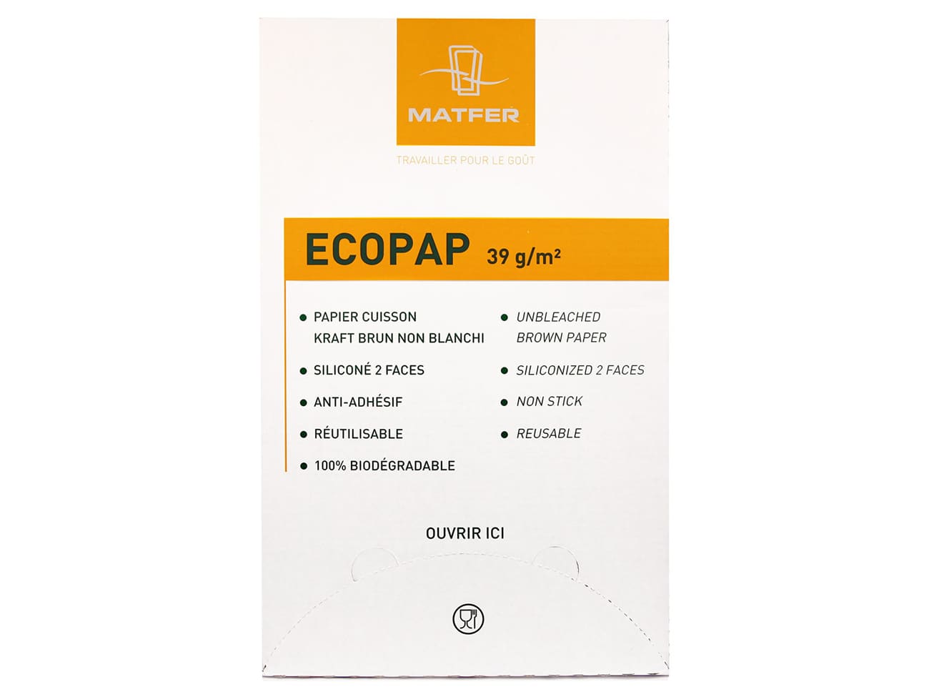Ecopap Baking Paper - 53 x 32.5cm (500 sheets) - Matfer - Meilleur du Chef