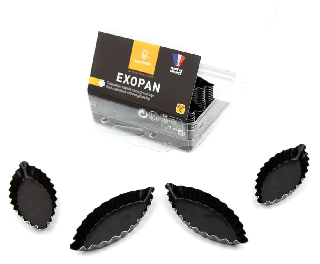 Fluted Boat Exopan® - 25 Moulds - 8.5cm - Matfer - Meilleur du Chef