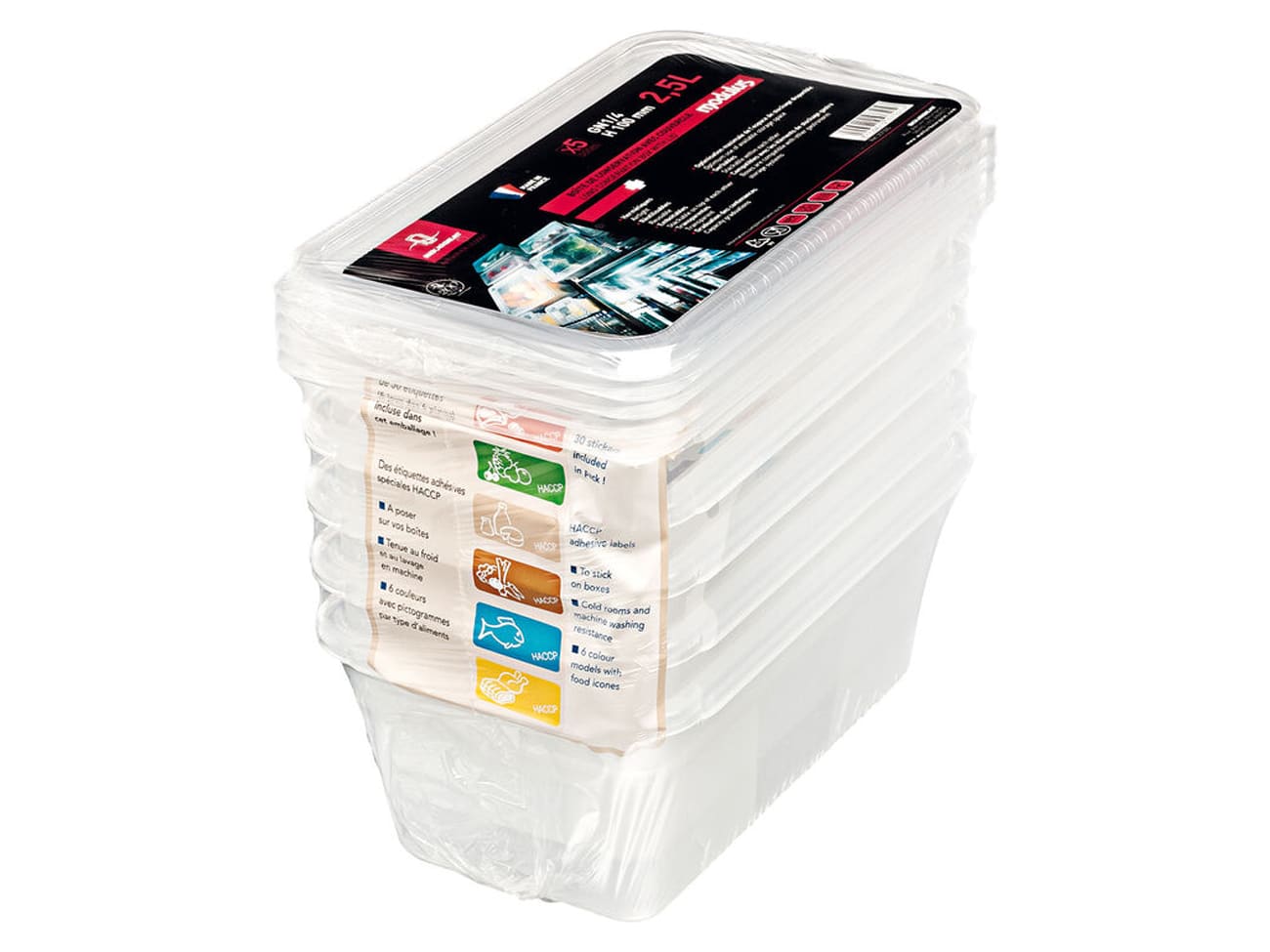 Modulus Gastronorm Container GN 1/4 (x 5) - Height 10cm - 26.5 x 16.2cm - Matfer - Meilleur du Chef