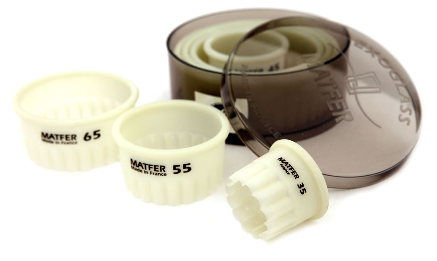 Round Fluted Pastry Cutters - Exoglass® - 9 fluted pastry cutters (even ...