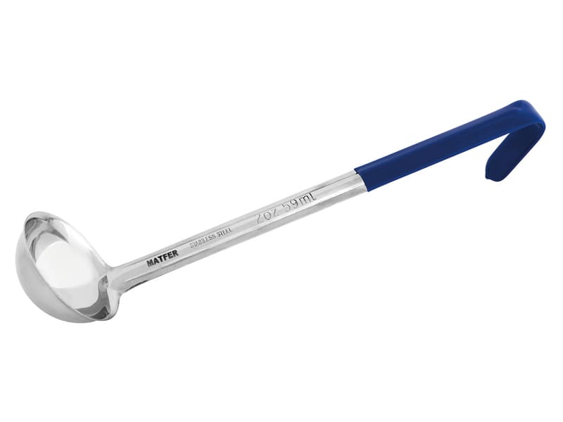 Stainless Steel Ladle - with Blue PVC Handle - Ø 6.8cm - Matfer ...