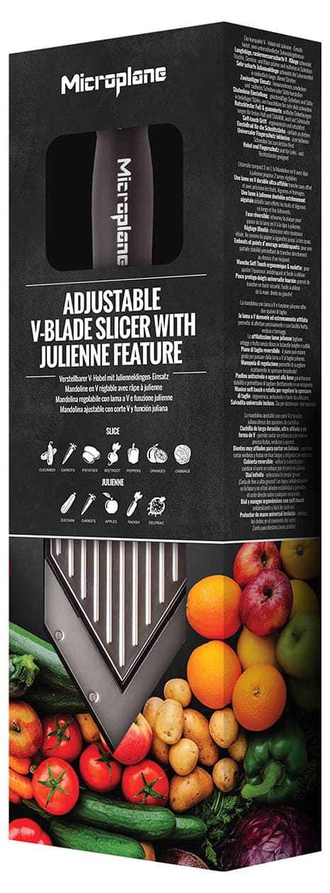 Microplane Adjustable V Mandoline Slicer - Julienne blade - Microplane ...