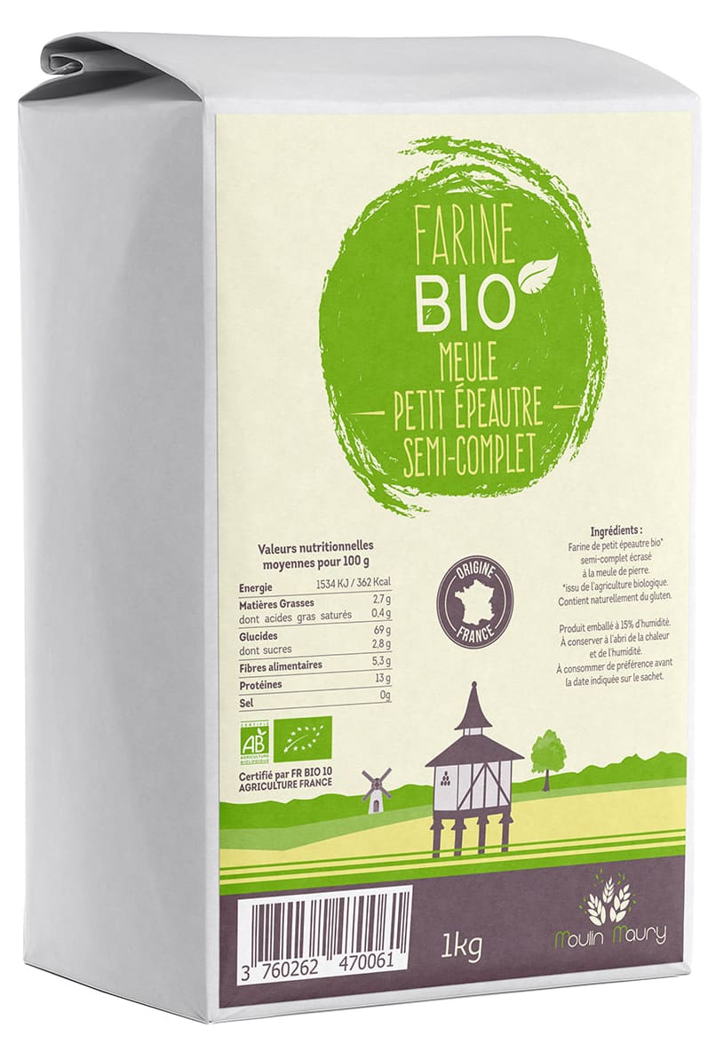 Organic Small Spelt Flour - 1kg - Moulin Maury - Meilleur du Chef