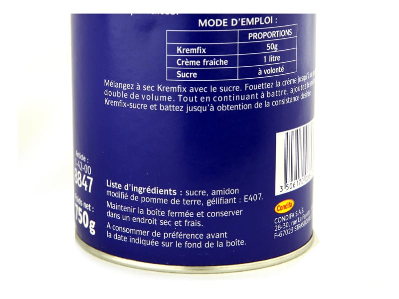 Cremfix Whipped Cream Stabilizer 750g - Ancel - Meilleur du Chef