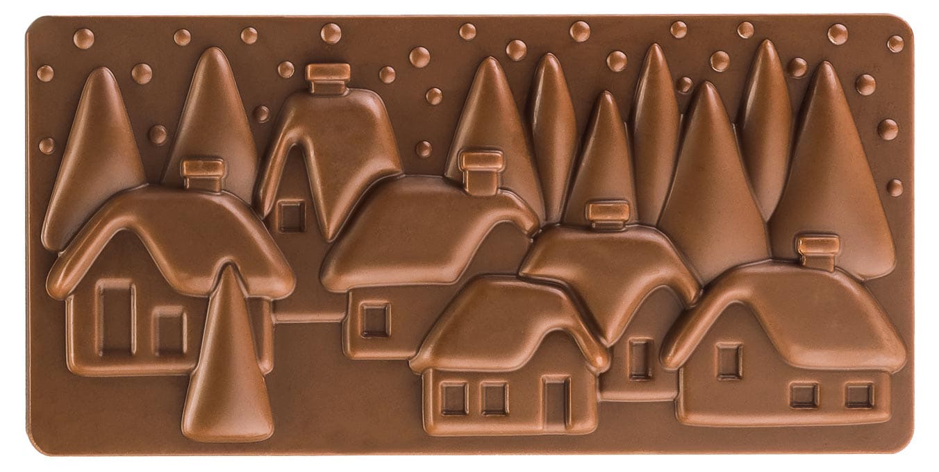 Chocolate Mould - Christmas village - 3 tablets - Pavoni - Meilleur du Chef
