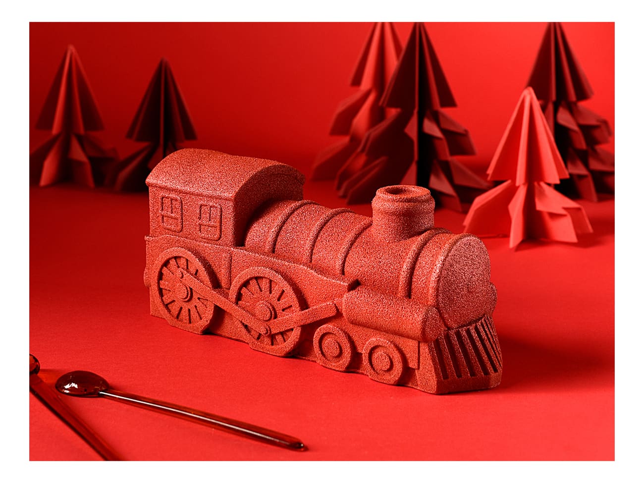 Silicone Yule Log Mould - Christmas train - 25 x 8cm - Pavoni ...