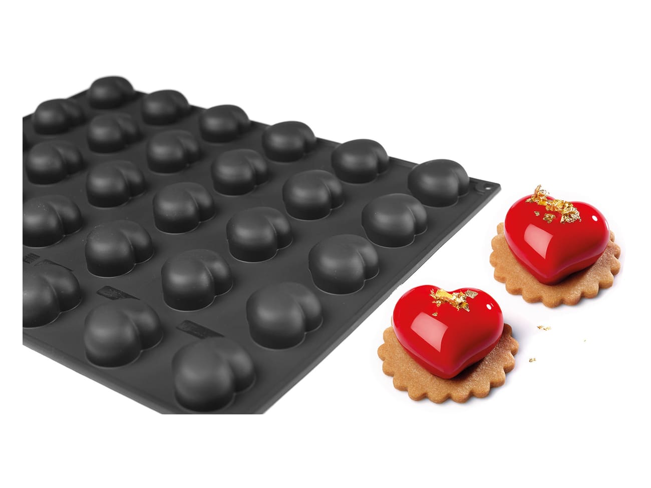 Pavoflex Non-Stick Silicone Mould - 30 Hearts 40 x 30cm - Pavoni ...